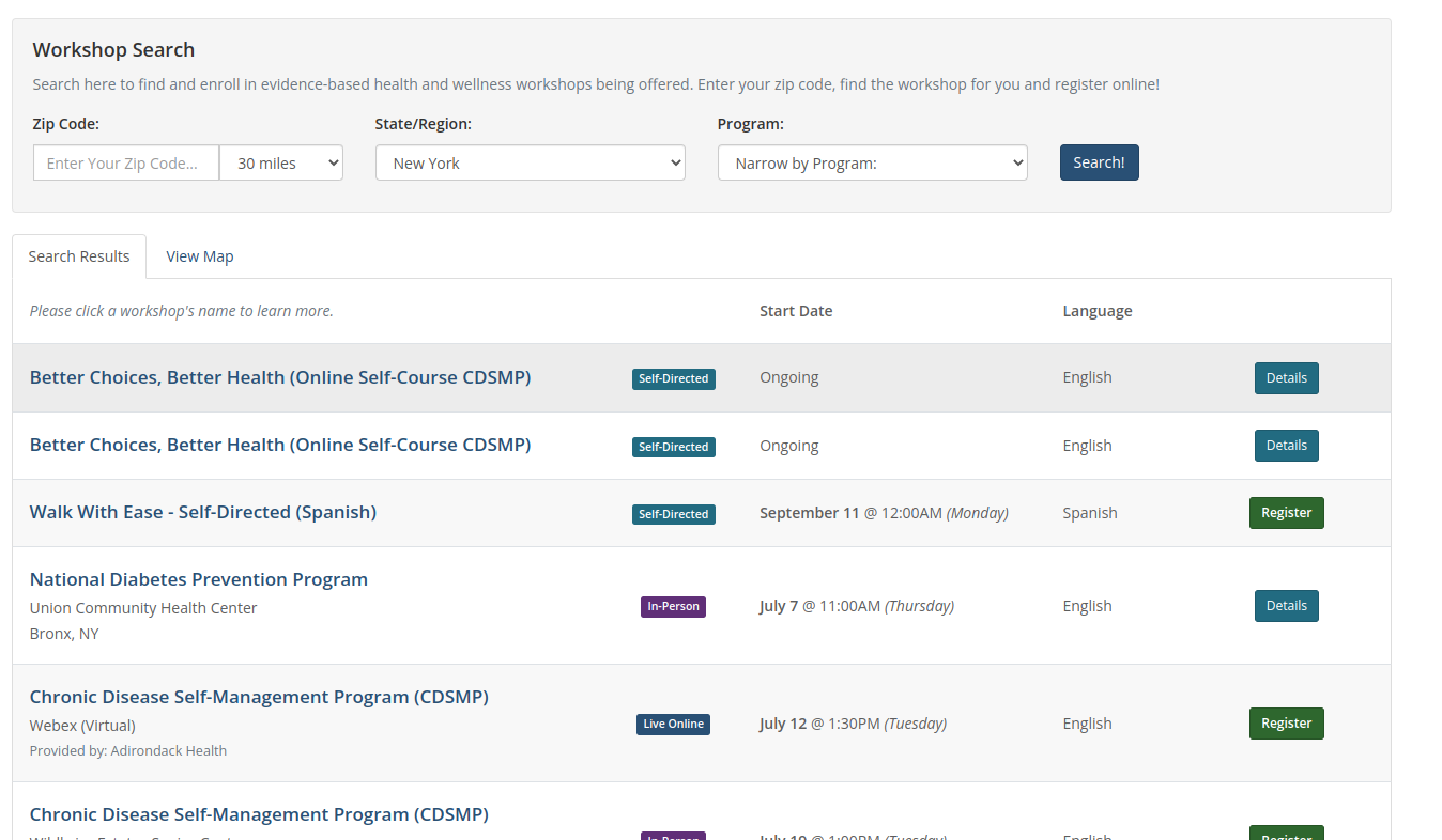 Adding Find-a-Workshop to your website – Compass Help Center